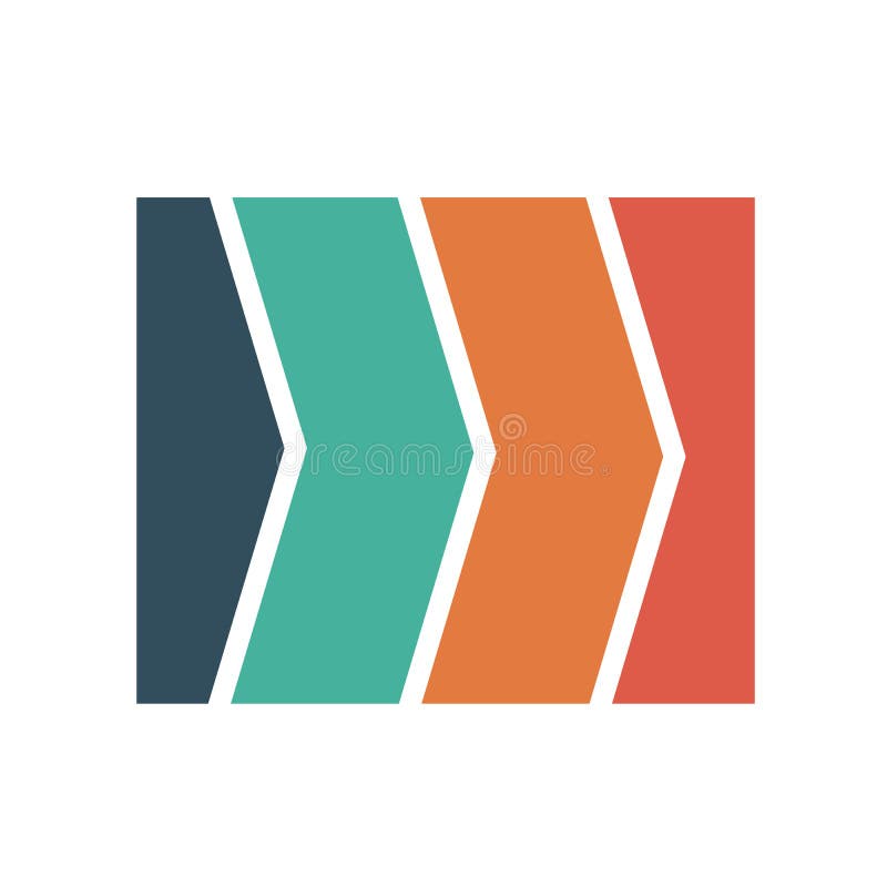 Four Arrows Pointing in One Direction, Logo. Stock Vector Illustration ...