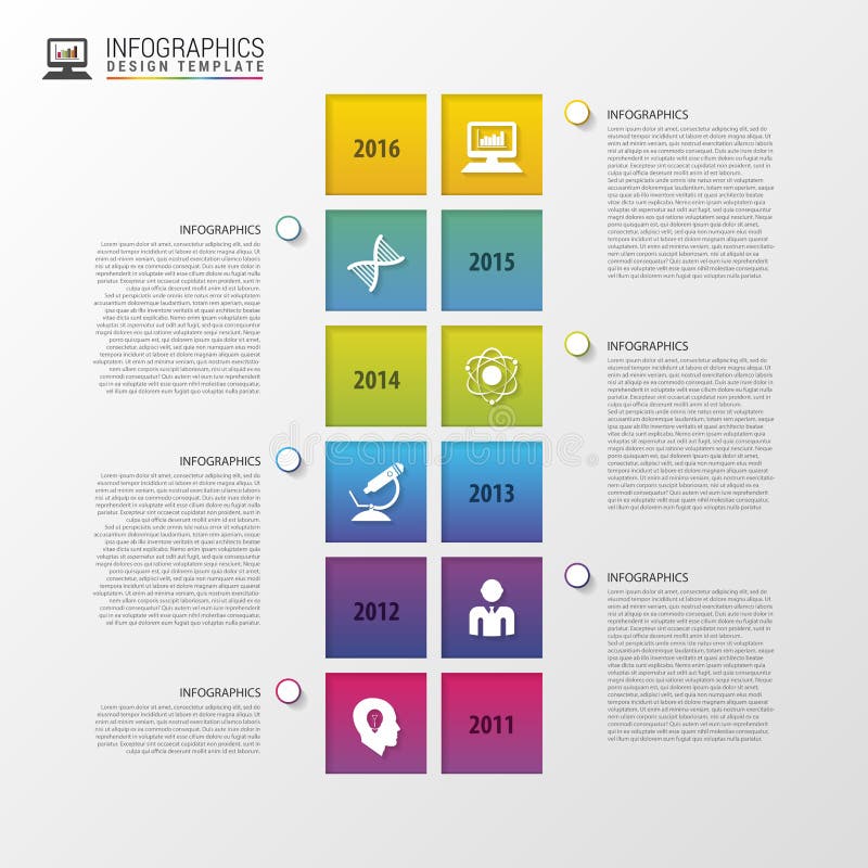 Modern Infographic Timeline. Square Style. Design Template Stock Vector ...