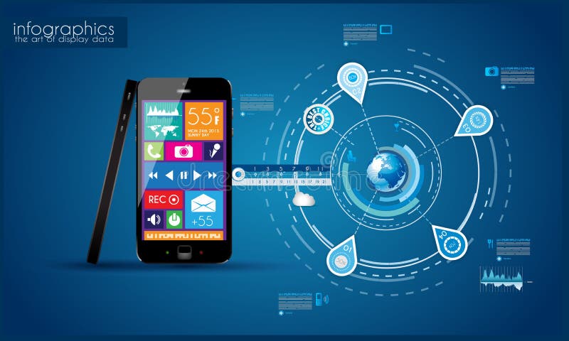 Infographic Touch Panel with a Lot of Elements and Stock Vector ...