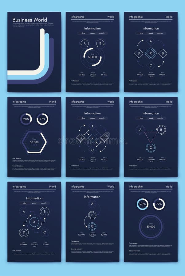 Modern Infographic Vector Concept. Business Graphics Brochures Stock ...