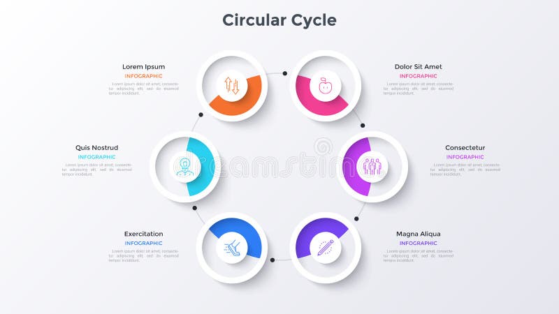 Dot Cycle on Modern Blue Abstract Background Stock Vector ...