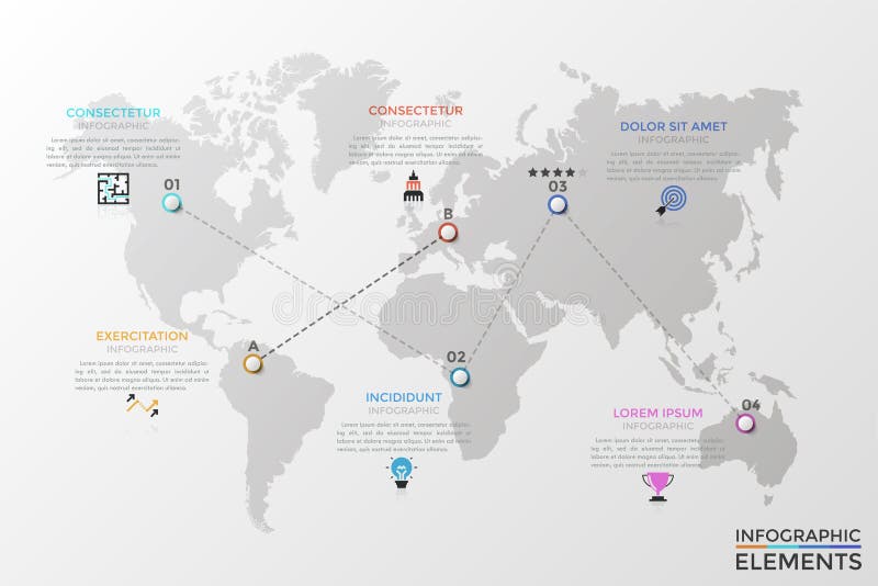 Modern Infographic Vector Template Stock Vector - Illustration of place ...