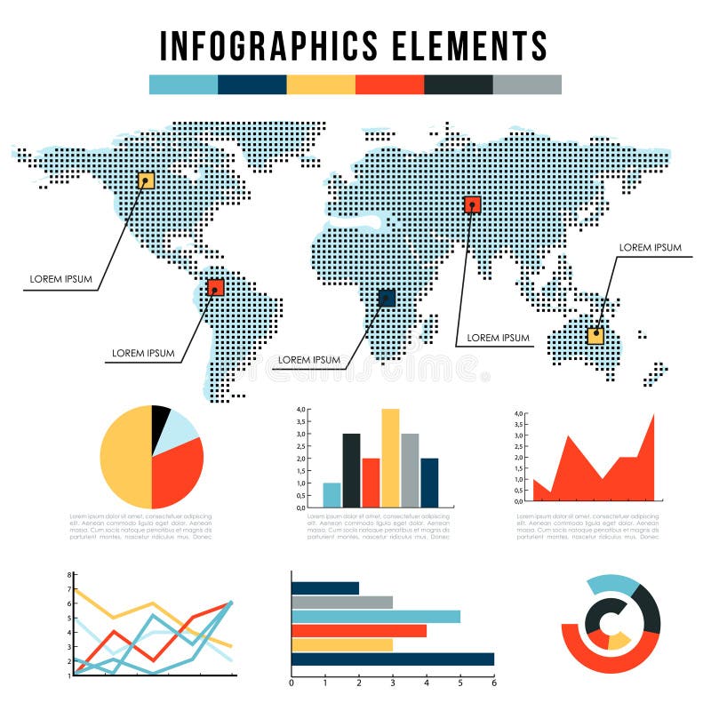 Modern Infographics Elements. Vector Set of Graphs, Charts for Annual ...