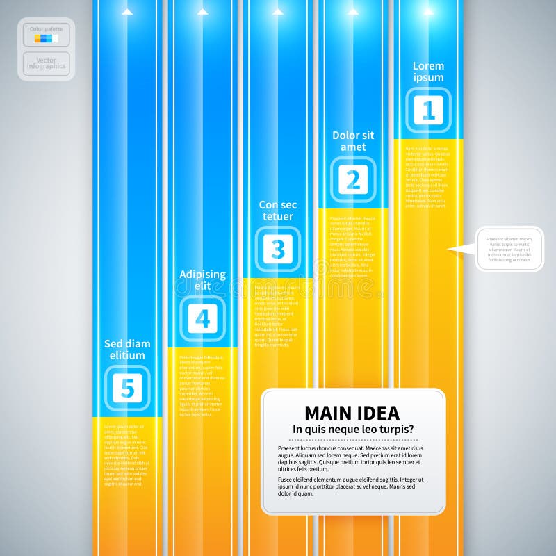 Modern Infographics Layout with 5 Vertical Banners. Stock Vector ...