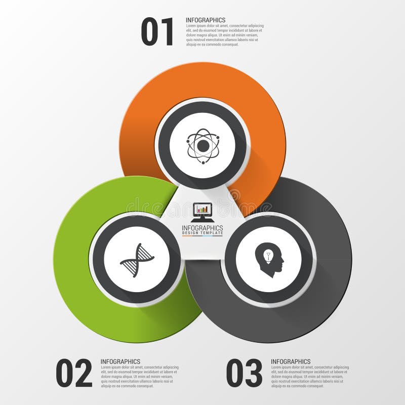 Modern Infographics Options Banner with 3-part Pie Chart and Icons ...
