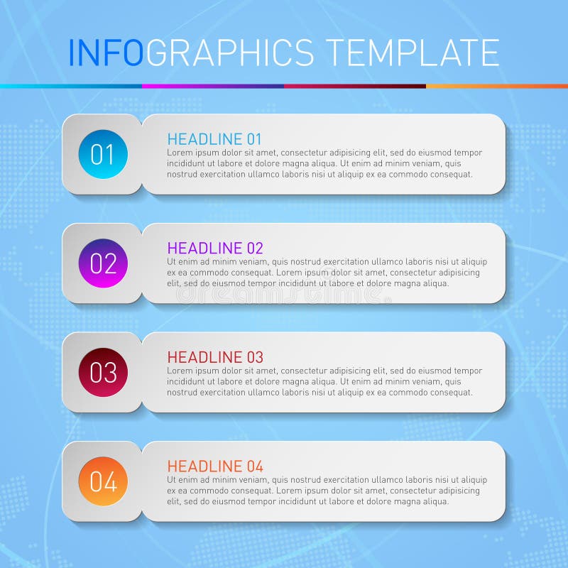 Modern Infographics Template with Frames and Sample Text Stock Vector ...