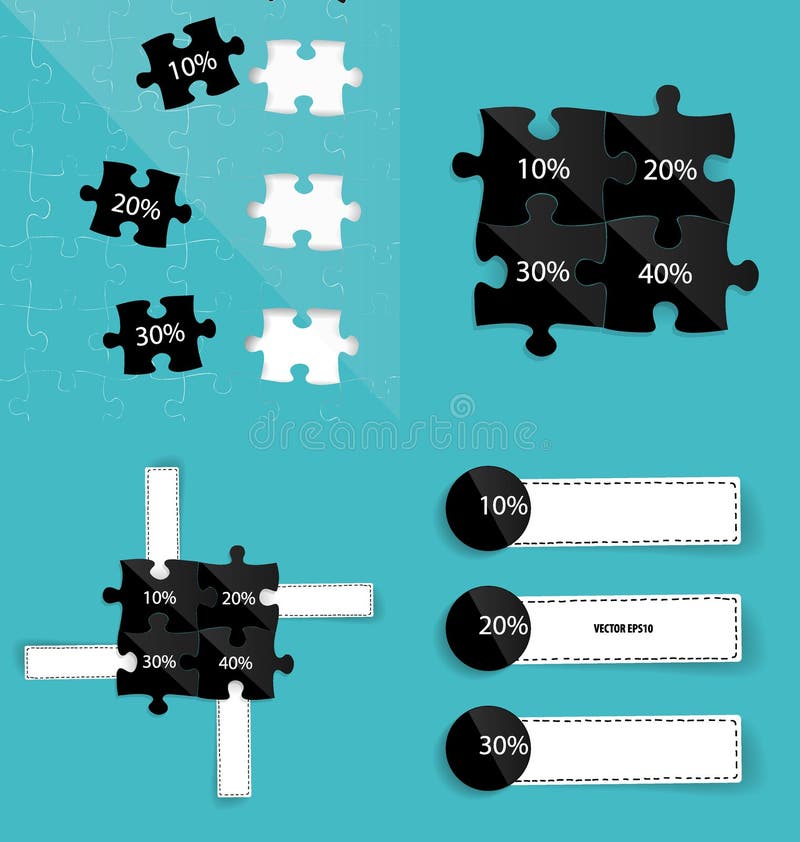 Modern Infographics Template Style. Business Puzzle Pieces . Vector ...