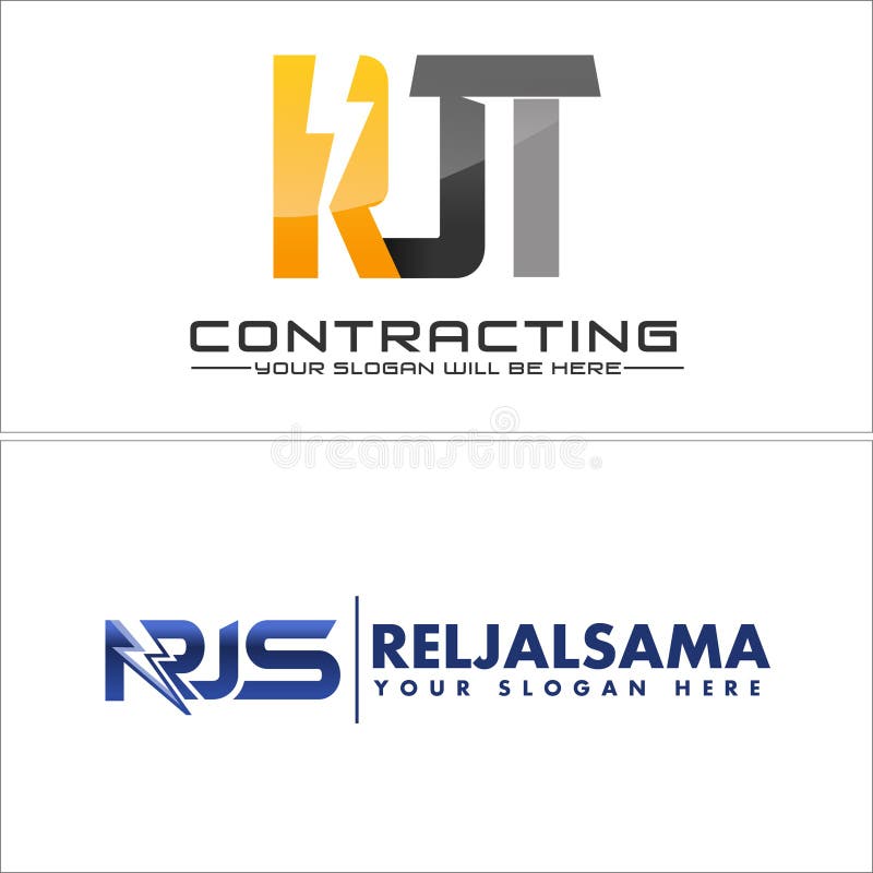 Modern Initial Lettering Icon Lightning Logo Design Stock Vector ...