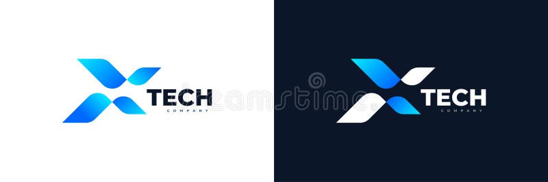 Modern X Initial Logo Design. X Letter Logo or Icon with Technology ...