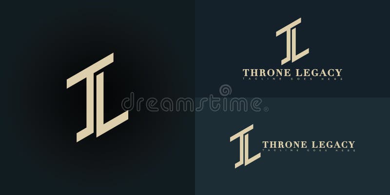 Modern Initial Vector Letter TL or LT Logo in Gold Color Isolated on ...