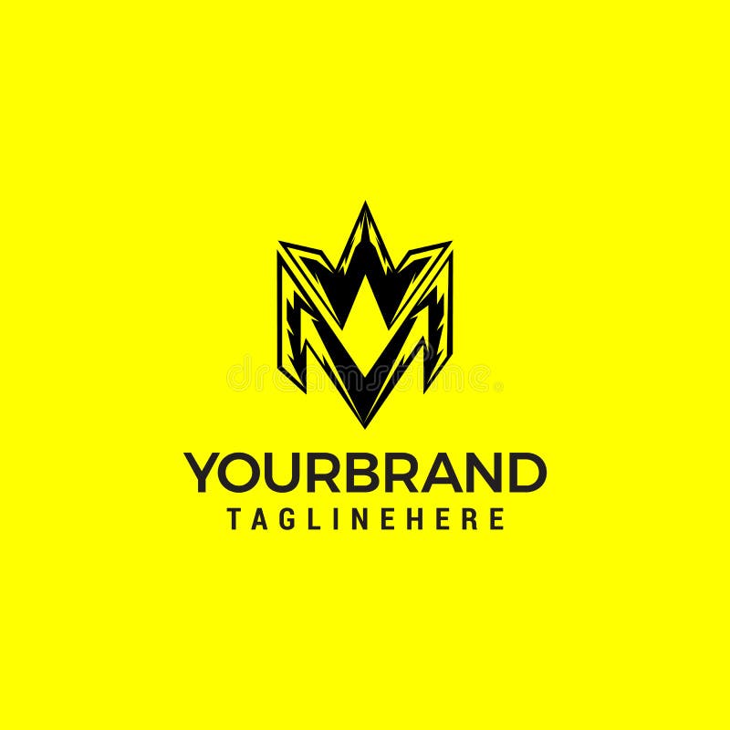 Modern Initials M W or W M in Yellow Logo Design Template Vector Stock ...