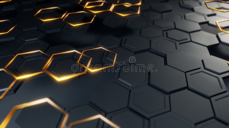 Modern And Innovative Futuristic Hexagonal Grid Design With Glowing Edges Looks Sleek And Bright