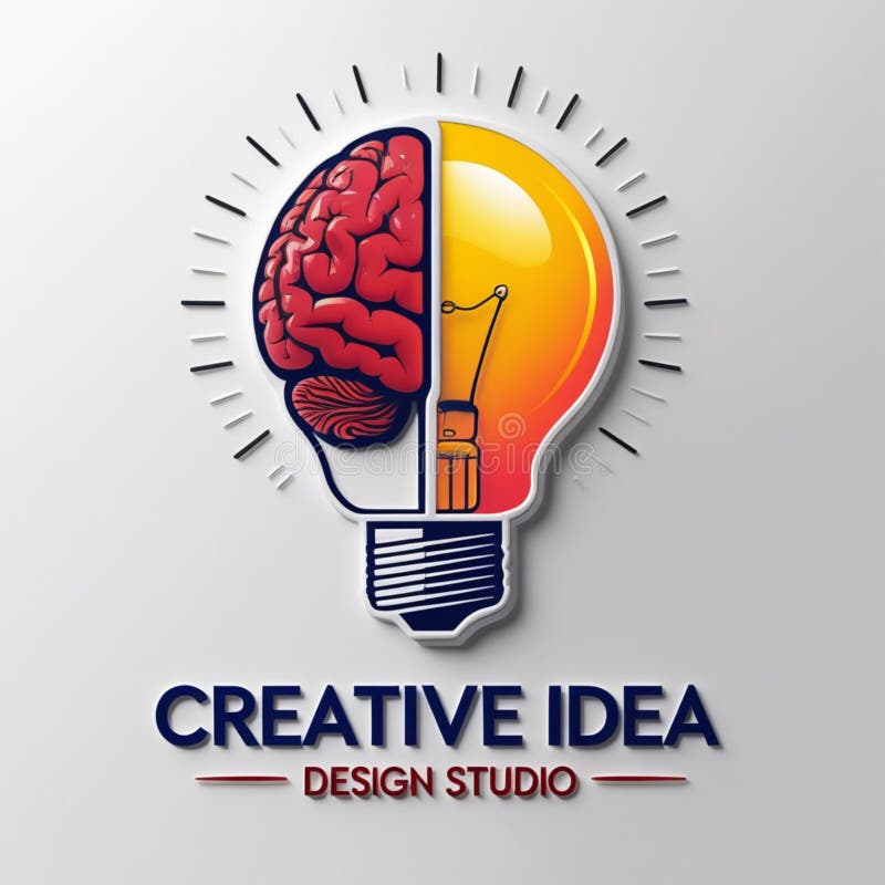 A Modern and Innovative Logo Design Featuring a Light Bulb Divided into ...