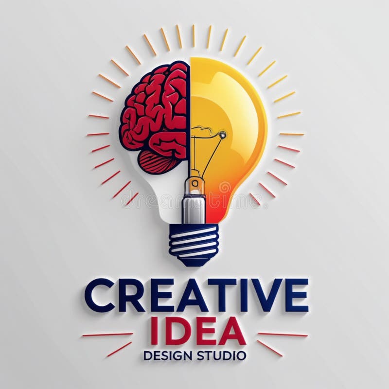 A Modern and Innovative Logo Design Featuring a Light Bulb Divided into ...