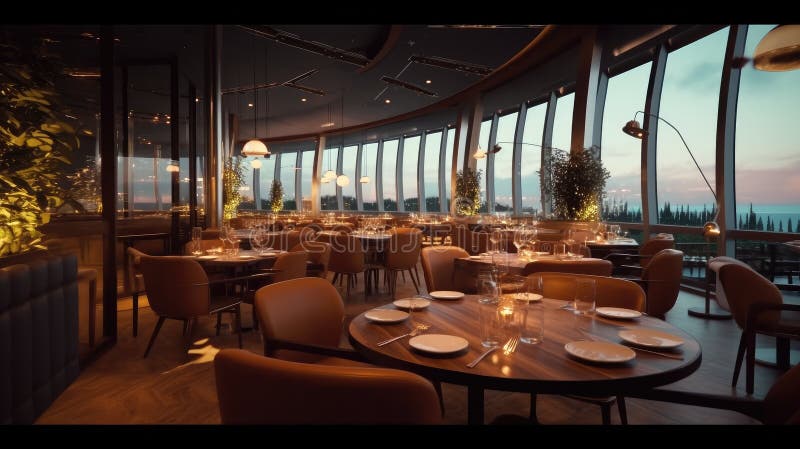 Modern Inside the Restaurant, Restaurant is Opulent and Contemporary ...