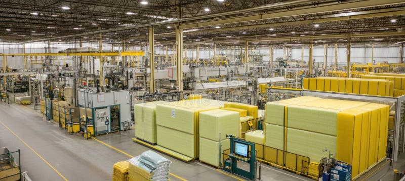 Modern Insulation Manufacturing Plant Processing Packaging Materials ...