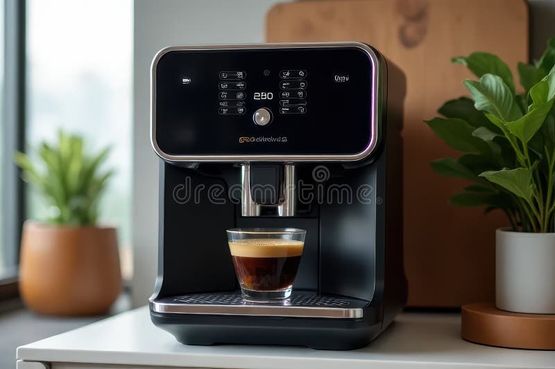 Advanced and Smart Coffee Appliance Stock Illustration - Illustration ...