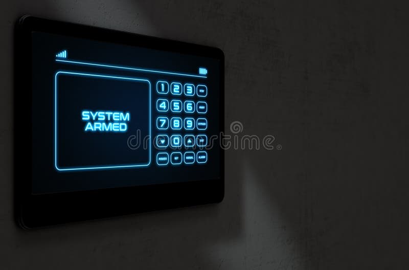 Modern Interactive Home Security Stock Illustration - Illustration of ...