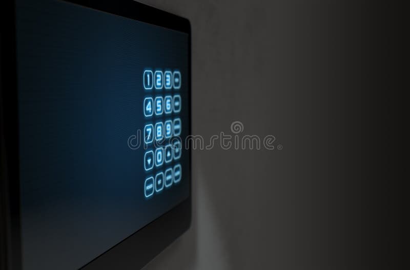 Modern Interactive Home Security Stock Illustration - Illustration of ...