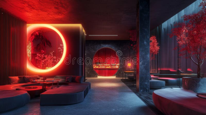 Modern Interactive Tea House with Sleek Design and Digital Elements ...