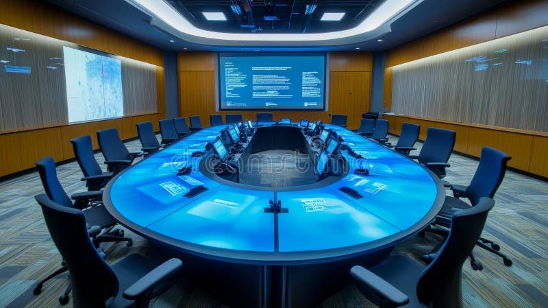 Modern Interactive Training Room with Large Display Setup Stock Image ...