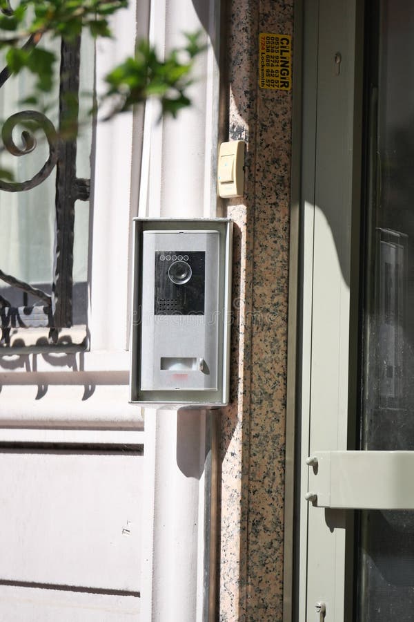 Modern Intercom System Attached To a Building Entrance Stock Photo ...