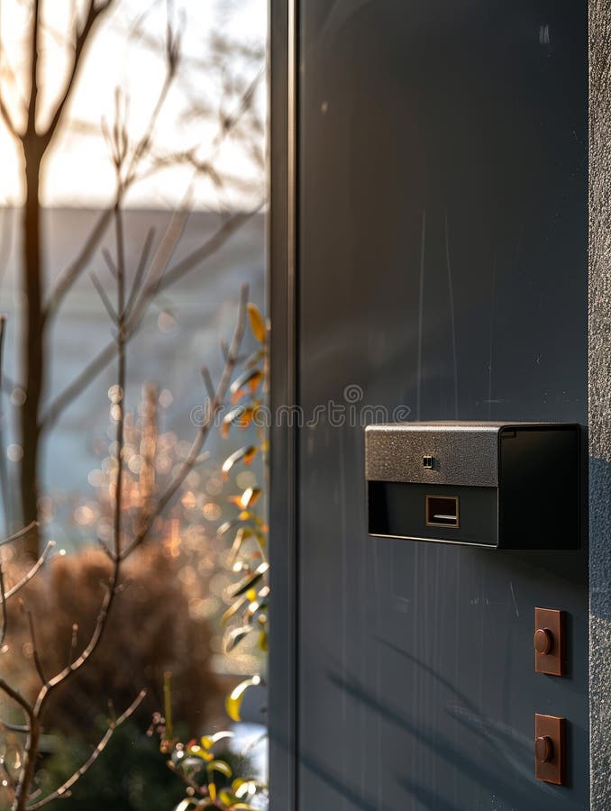 Modern Intercom System on an Exterior Wall with Plants Nearby. Stock ...
