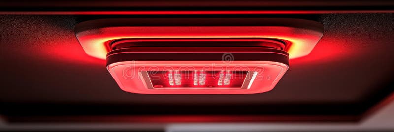 Modern Interconnected Smoke Alarm System with Red Alarm Lights on ...