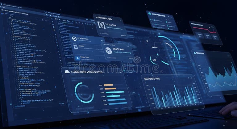 Modern Interface Design with Data Visualization and Code Snippets Stock Photo - Image of ...