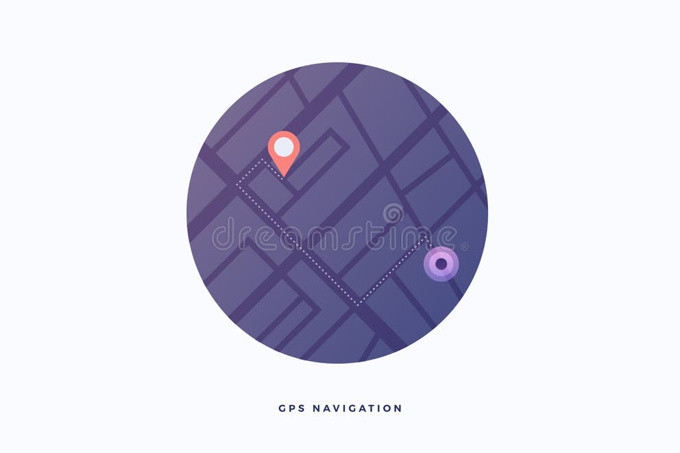 Modern Interface for GPS Navigation. Mobile Scheme of City Streets for ...