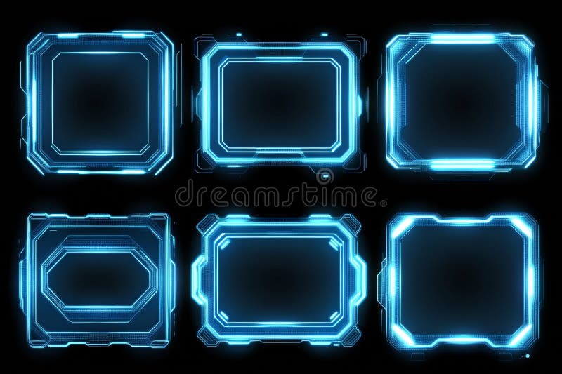 Modern Interface Technology with Futuristic HUD Element Frames Stock ...