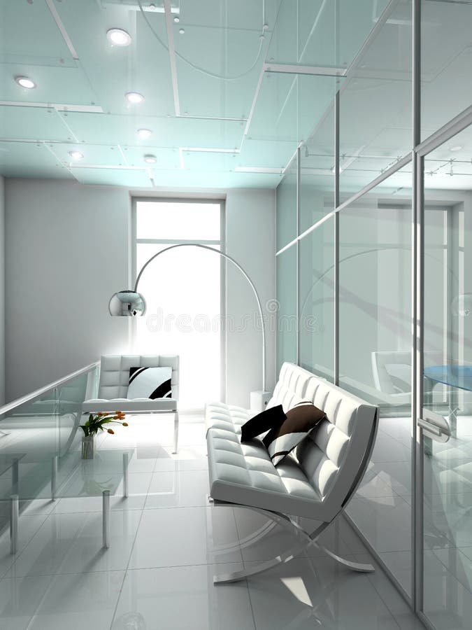 Design of Modern Office. Hi-tech Interior Stock Illustration ...