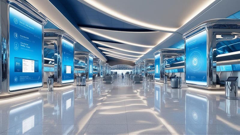 Modern Interior of an Administrative Building Stock Illustration ...