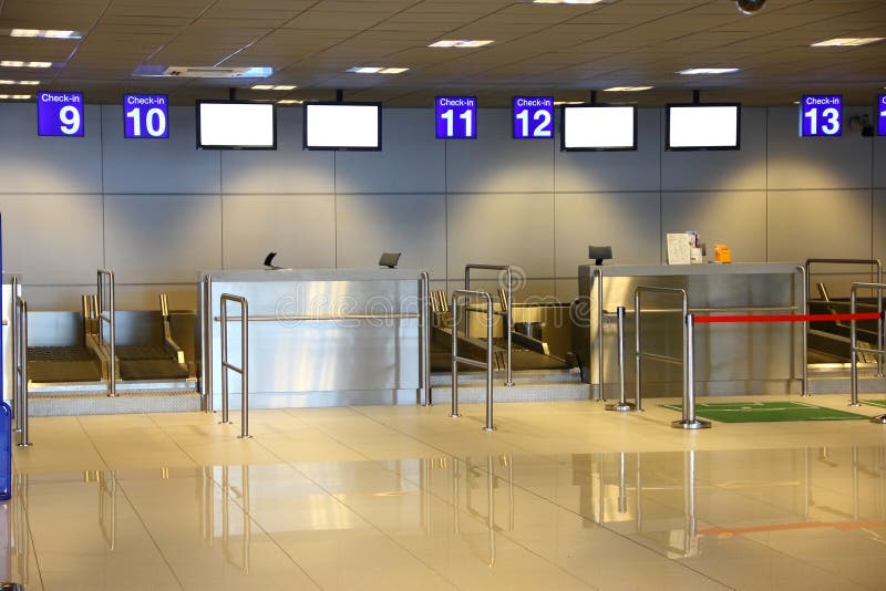 Modern Interior of Airport Terminal Stock Photo - Image of indoor, hall ...