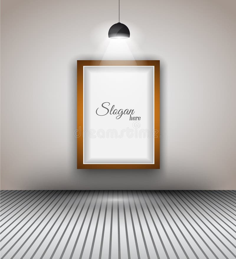Modern Interior Art Gallery Frame Design with Spotlights. Stock ...