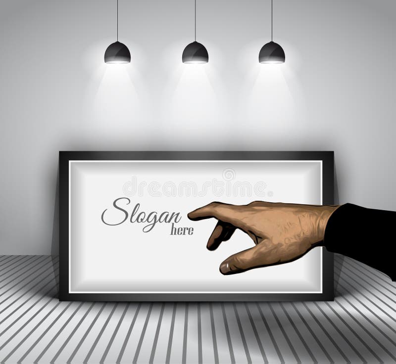 Modern Interior Art Gallery Frame Design with Spotlights Stock ...