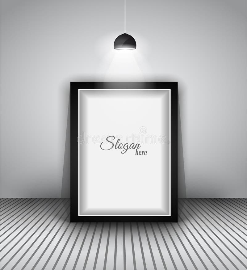 Modern Interior Art Gallery Frame Design with Spotlights. Stock ...