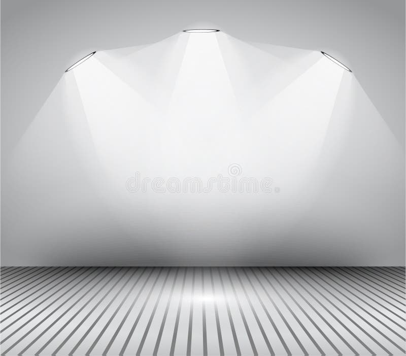 Modern Interior Art Gallery Frame Design with Spotlights. Stock ...