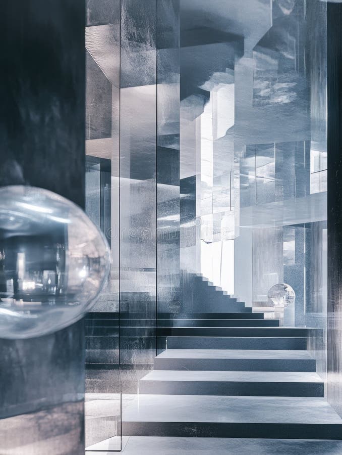 Modern Interior Art Installation Stock Photo - Image of steps, design ...