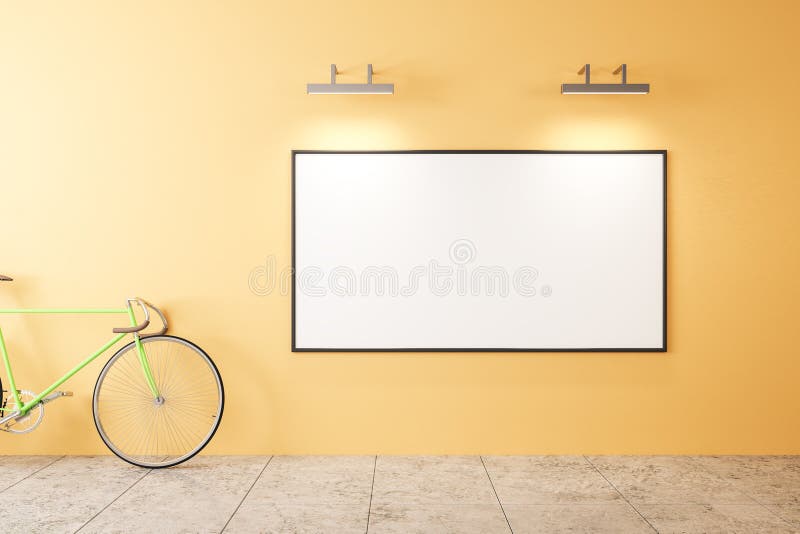 Modern Interior with Billboard Stock Illustration - Illustration of ...