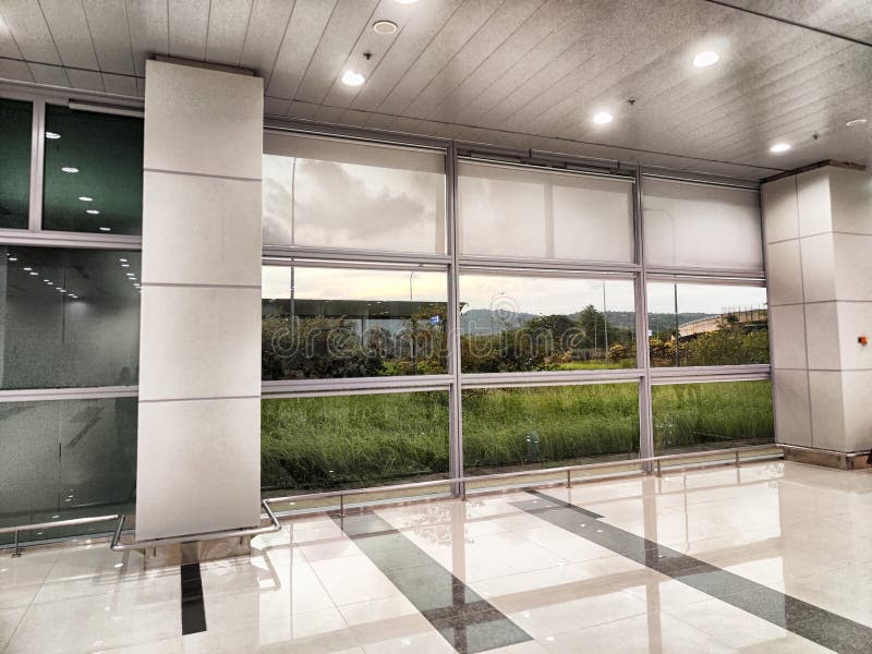 Modern Interior of a Bright Commercial Space with Large Windows ...