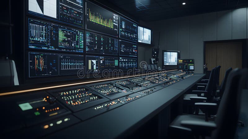 Modern Interior of a Broadcasting Studio Featuring Advanced Technology ...