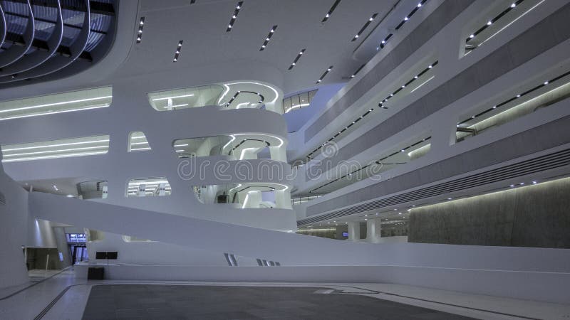 Modern Interior of a Building with Unique Lighting Design Stock ...