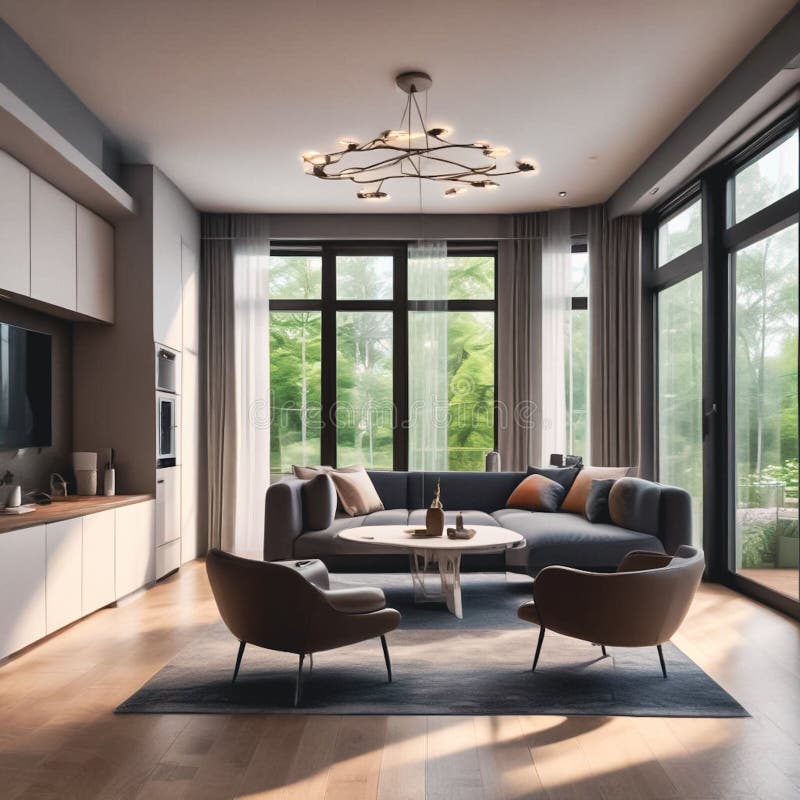 Modern Interior in a Chic House. Virtual Reality Has Completely ...