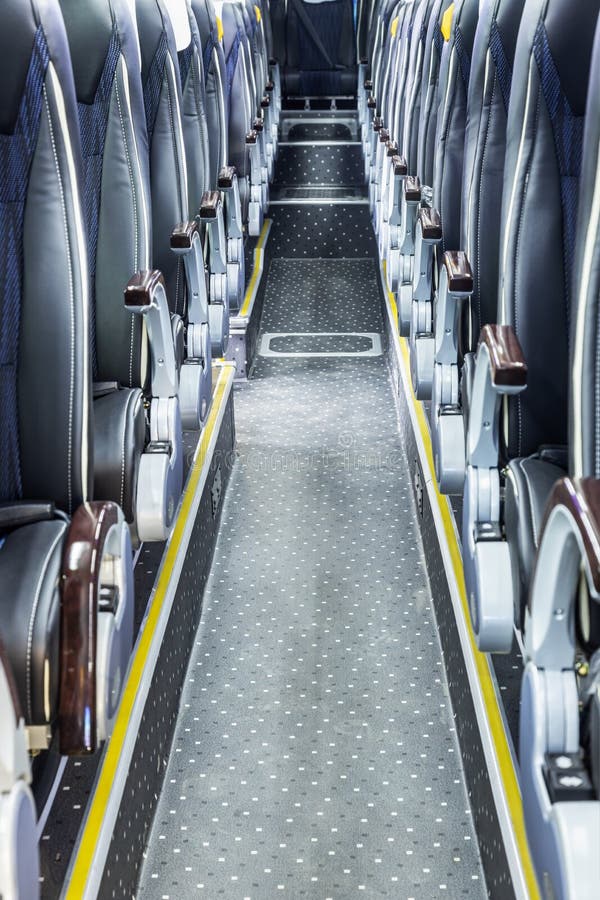 Modern Interior of a Comfortable Bus with Comfortable Seats Stock Image ...
