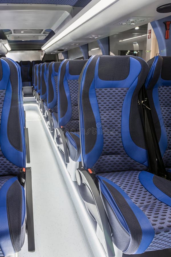 Modern Interior of a Comfortable Bus with Comfortable Seats Stock Image ...