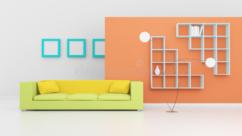Modern Interior Composition. Stock Illustration - Illustration of ...