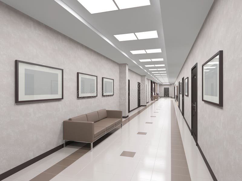 Modern interior corridor stock illustration. Illustration of room ...