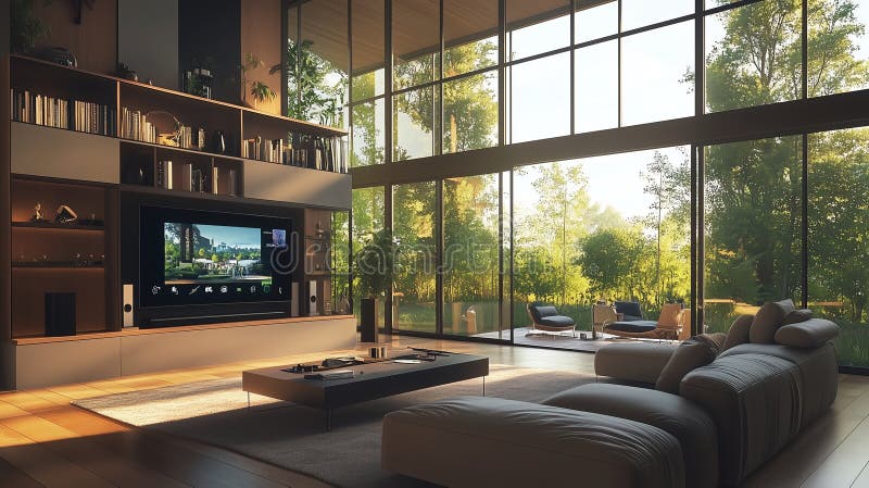 Modern Interior of a Custom-Built Home with Stylish Living Room Stock ...