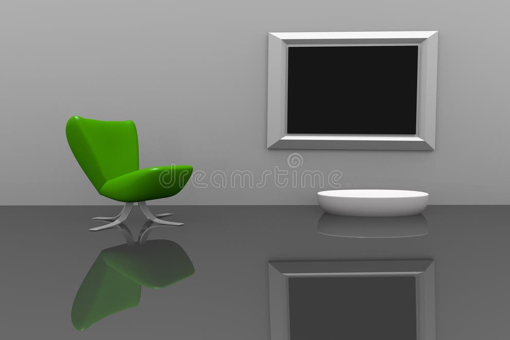 Modern interior design stock illustration. Illustration of green - 22761980